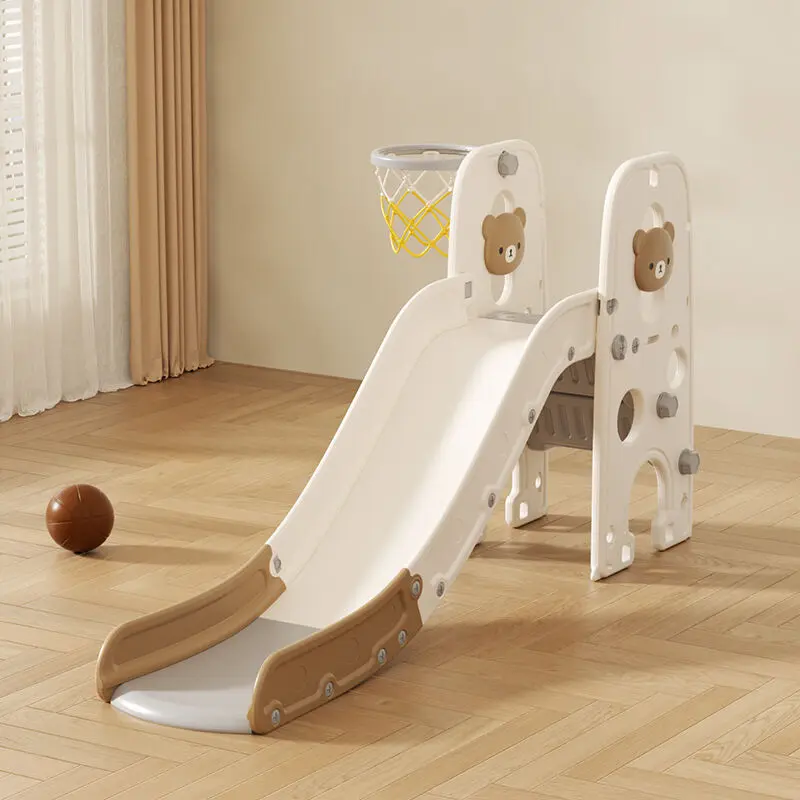 Feelkids Dečji tobogan sa košem "Meda-2" (braon beli) 170 cm