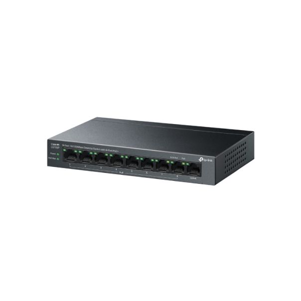 TP LINK LS109P(UN) 9-Port 10/100Mbps Desktop Switch sa 8-Portova PoE+