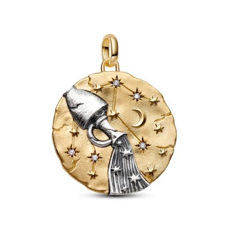 Zodijak medaljon u znaku vodolije u dva tona - veliki