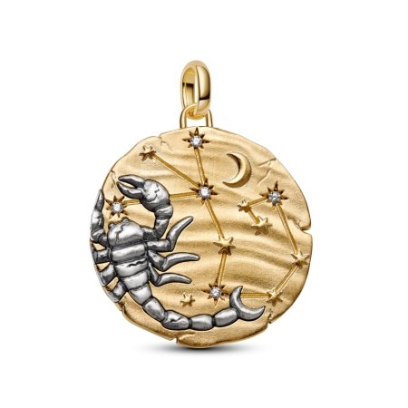 Zodijak medaljon u znaku škorpije u dva tona - veliki