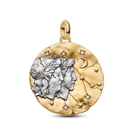 Zodijak medaljon u znaku blizanaca u dva tona - veliki