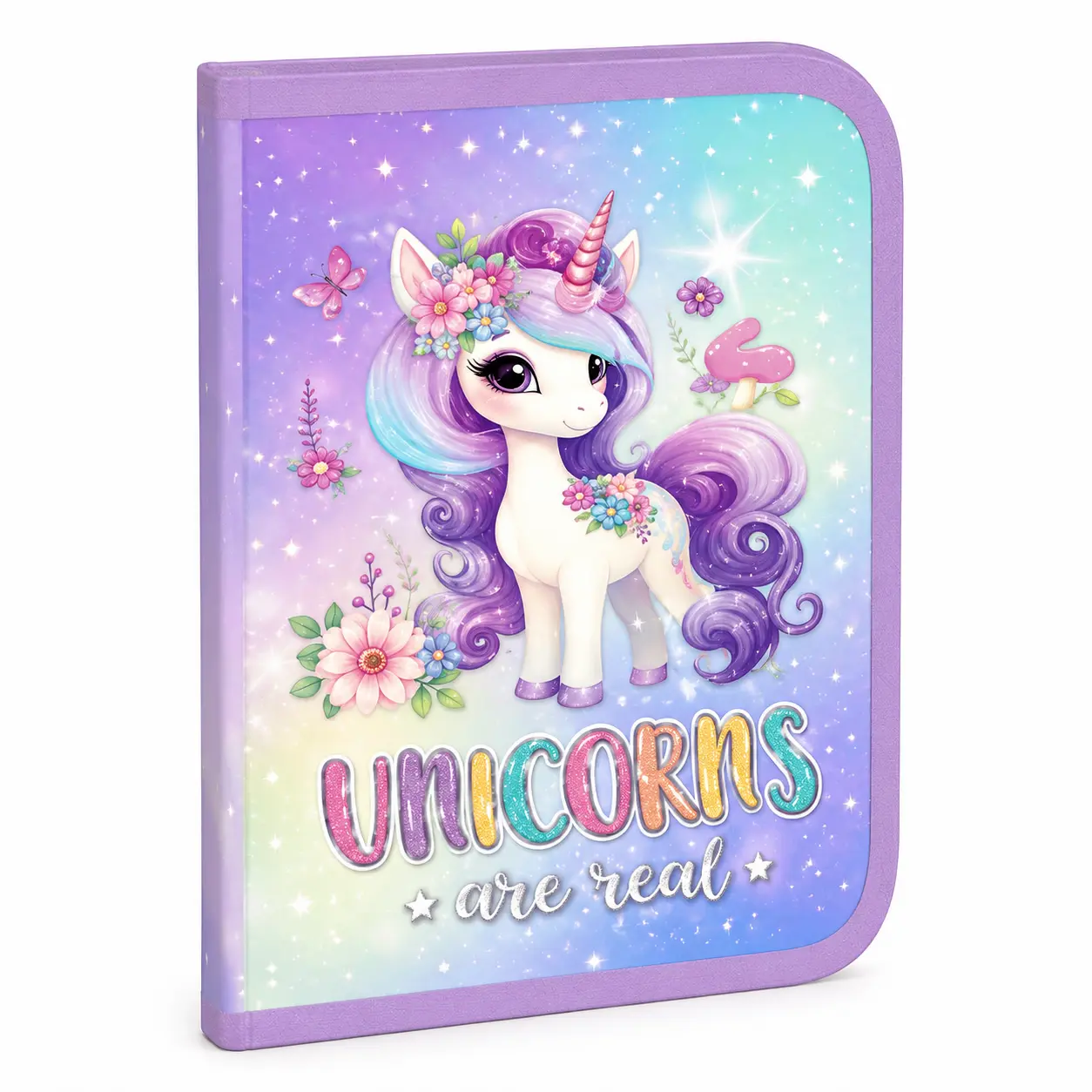 Popular Jednodelna pernica sa priborom Unicorn, Svetloljubičasta