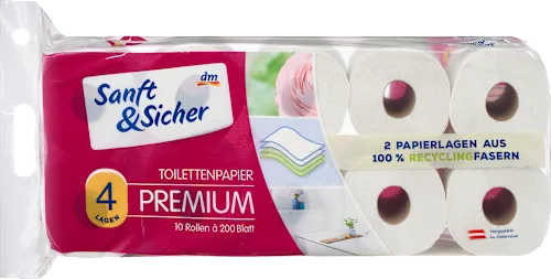 Sanft&Sicher
Toalet papir 4-slojni, 10 x 200, 10 kom