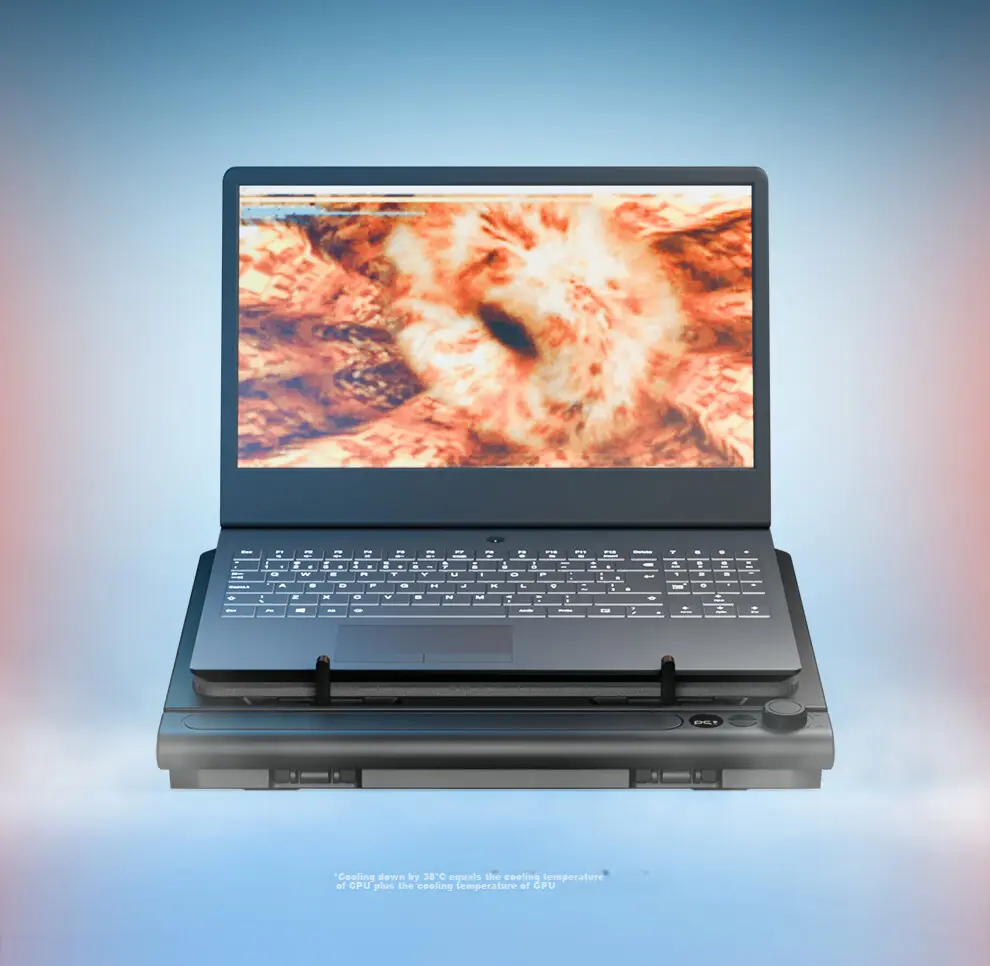 Jichuan Postolje za laptop sa ventilatorom za hlađenje FX7, Crno