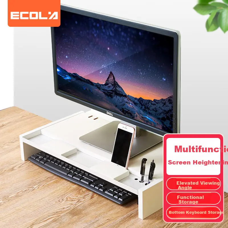 Ecola Postolje za monitor, 55x28x9 cm, Belo