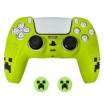 PS5 DUALSENSE CONTROLLER SILICONE CASE WITH 2 JOYSTICK CAPS - GREEN