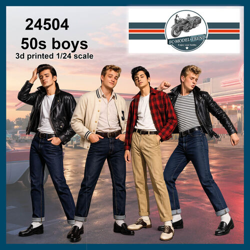 NEW! FC ModelTrend 24504 1950s Boys (4 Figures / 3D-Printed)