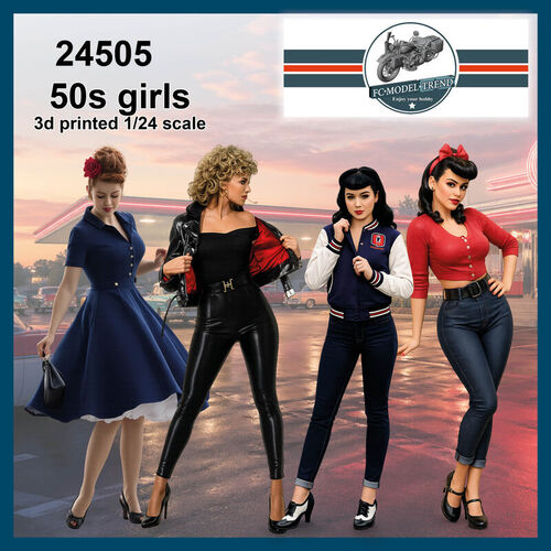 NEW! FC ModelTrend 24505 Rocker Girls 1950s (4 Figures / 3D-Printed)