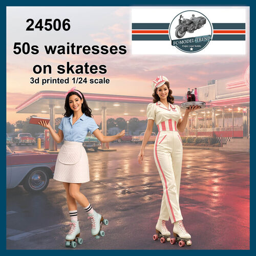 NEW! FC ModelTrend 24506 1950s Waitress on Skates (2 Figures / 3D-Printed)