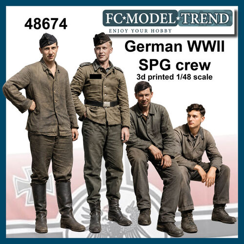 NEW! FC ModelTrend 48674 German WWII SPG Crew (4 Figures / 3D-Printed)