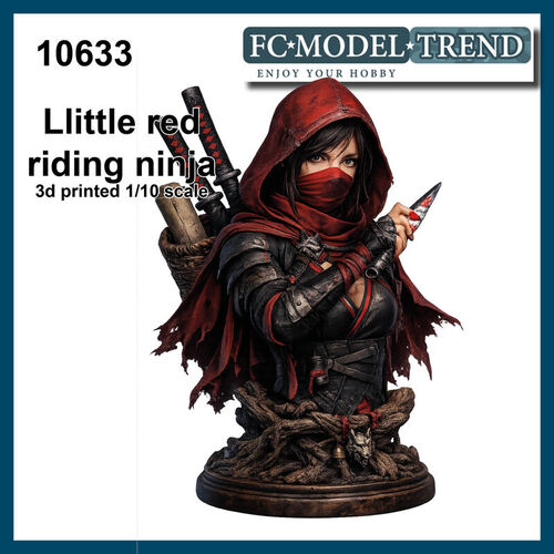 NEW! FC ModelTrend 10633 Red Ninja Bust (3D-Printed)