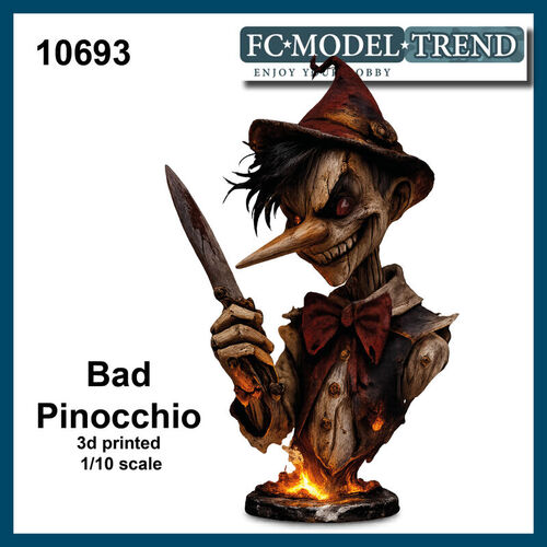 NEW! FC ModelTrend 10693 Bad Pinocchio Bust (3D-Printed)