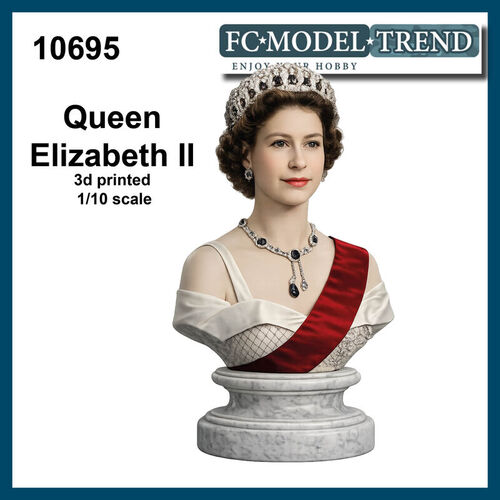 NEW! FC ModelTrend 10695 Queen Elizabeth II Bust (3D-Printed)