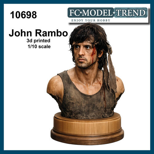 NEW! FC ModelTrend 10698 John Rambo Bust (3D-Printed)
