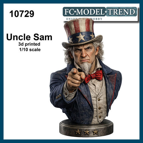 NEW! FC ModelTrend 10729 Uncle Sam Bust (3D-Printed)