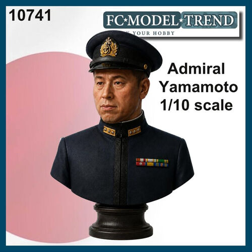 NEW! FC ModelTrend 10741 Admiral Yamamoto Bust (3D-Printed)