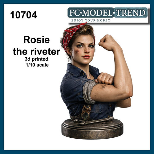 NEW! FC ModelTrend 10704 Rosie the Riveter Bust (3D-Printed)