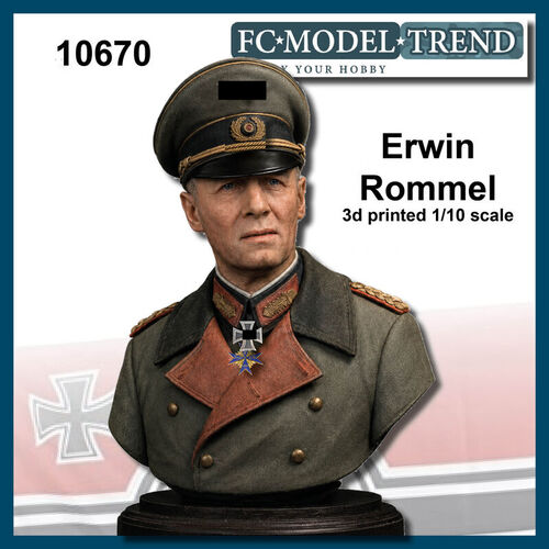 NEW! FC ModelTrend 10670 Erwin Rommel Bust (3D-Printed)