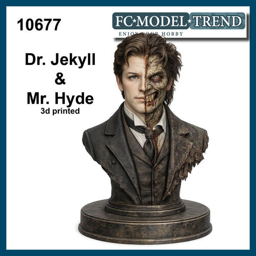 NEW! FC ModelTrend 10677 Dr. Jeckyl & Mr. Hyde Bust (3D-Printed)