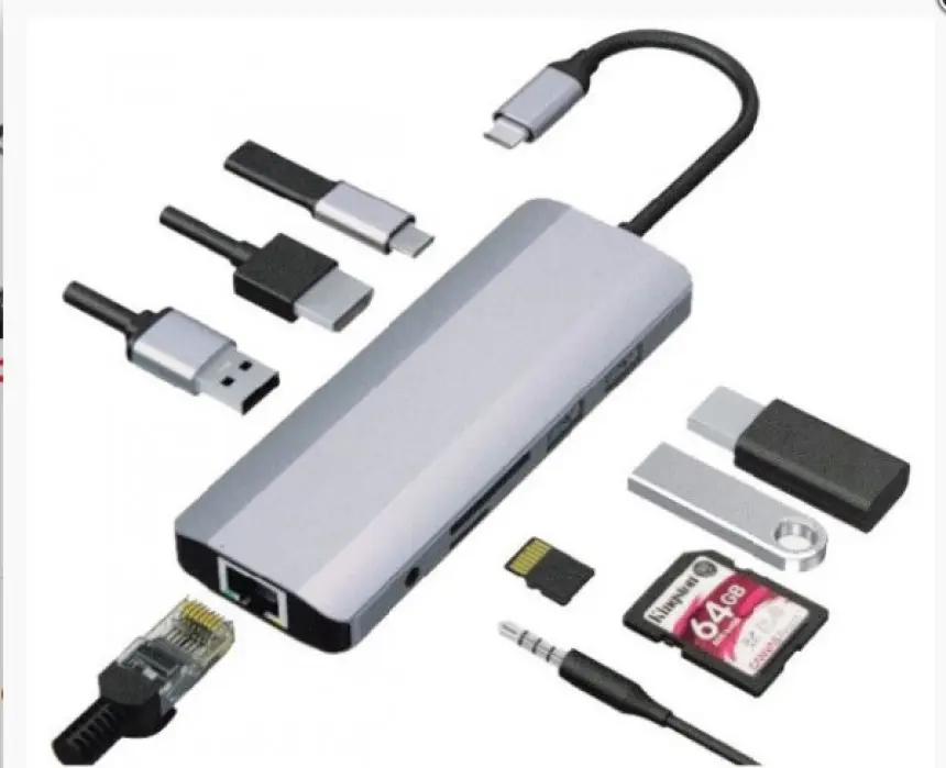 A-CM-COMBO9-03 ** Gembird USB Type-C 9in1 multi-port adapter USB-C+HUB+HDMI+PD+card+RJ45 Gbit (2159)