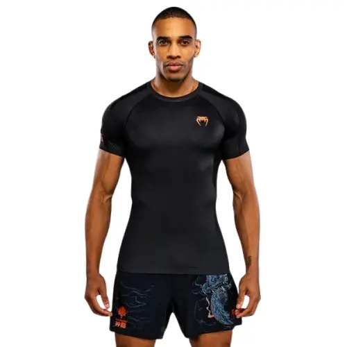 Venum Muška majica kratkih rukava Thunder Dragon Rashguard, Crno-siva