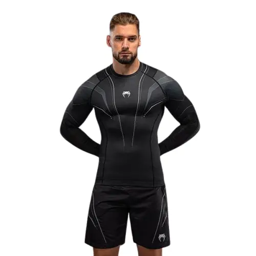 Venum Muška majica dugih rukava Streamline Rashguard, Crno-bela
