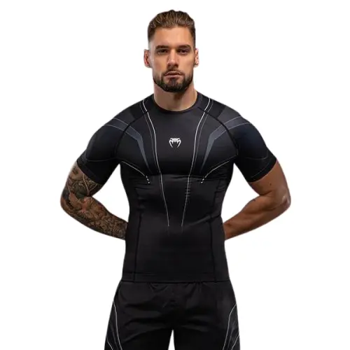 Venum Muška majica kratkih rukava Streamline Rashguard, Crno-bela