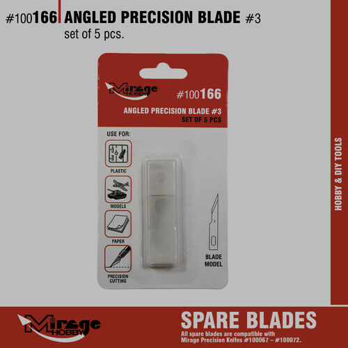 NEW! Mirage-Hobby 100166 Angled Precision Blade #3 (5 pcs)