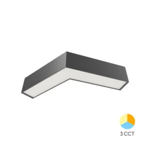 Linearna svetiljka LED 13W 3u1 ugaona crna