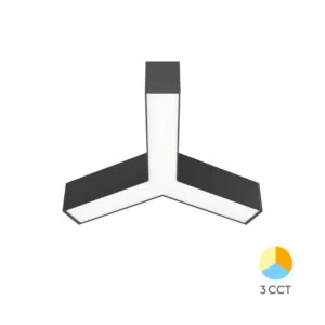 Linearna svetiljka LED 19W 3u1 Y razdelnik crni
