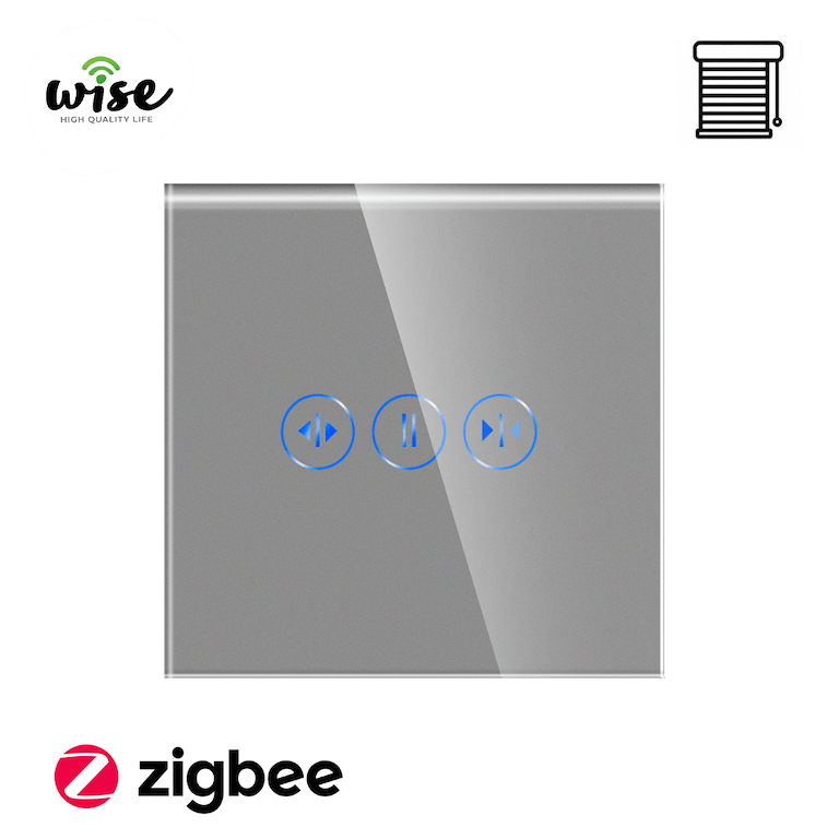 Wise pametni Zigbee prekidač za roletne,
staklo siva