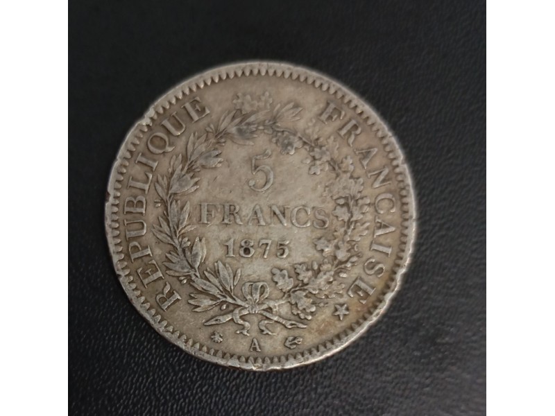 FRANCUSKA - 5 FRANAKA 1875