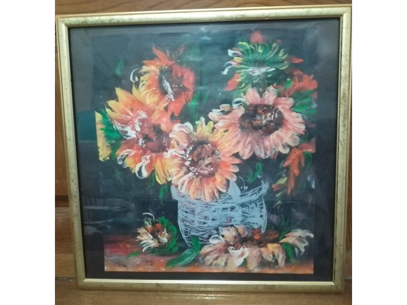Ulje na kartonu Suncokreti 37 cm