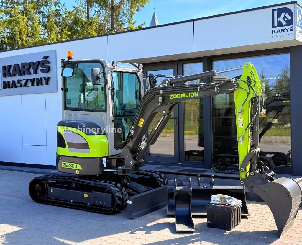 Novi Zoomlion ZE 26 GU | Fabrycznie nowa | Silnik KUBOTA mini bager