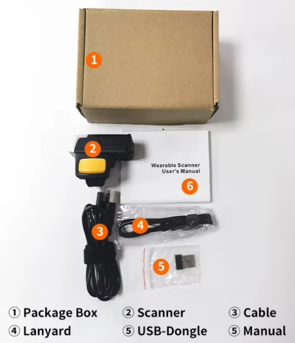 POS-BSH500 GMB 2d/OCR CMOS Warehouse Finger barcode scanner, barkod skener, 600mAh, 1MP, BT/WiFi