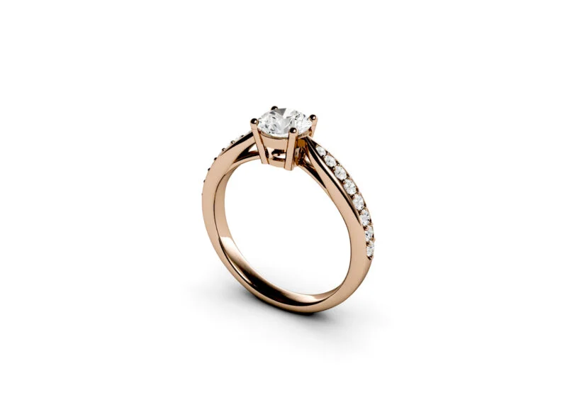Prsten AS0404 – Beli Safir – Roze zlato