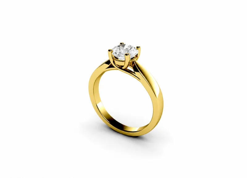 Prsten AS0109 – Beli Safir – Žuto zlato