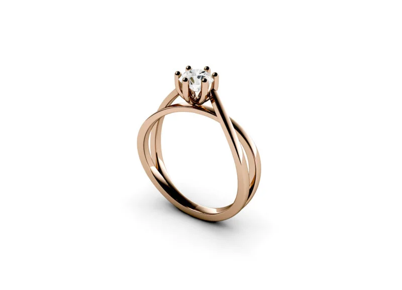 Prsten AS0101 – cirkon – Roze zlato