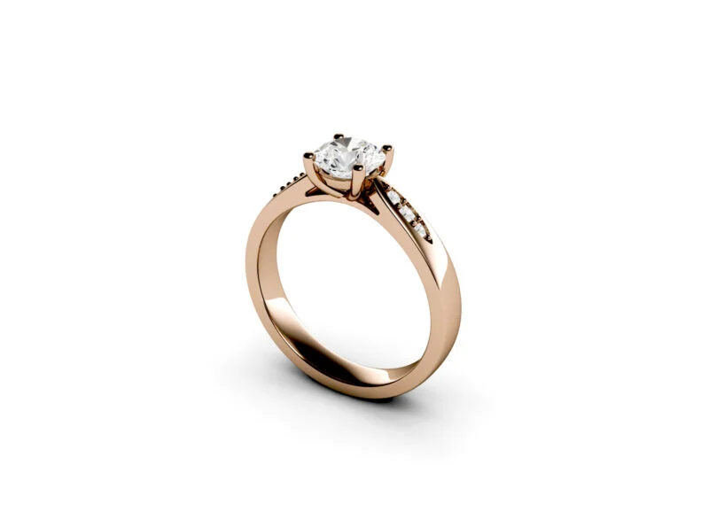 Prsten AS0202 – Beli Safir – Roze zlato