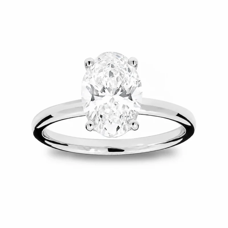 Prsten K3875-107 – Moissanite – Belo zlato