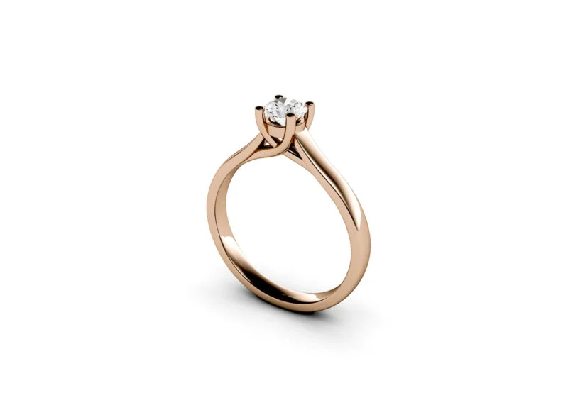 Prsten AS0102V4 – Beli Safir – Roze zlato