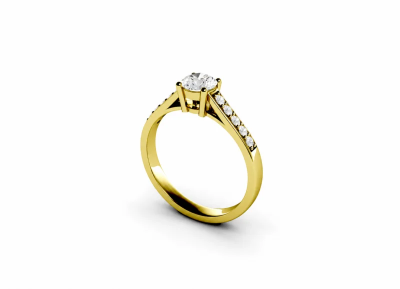 Prsten AS0201 – Beli Safir – Žuto zlato