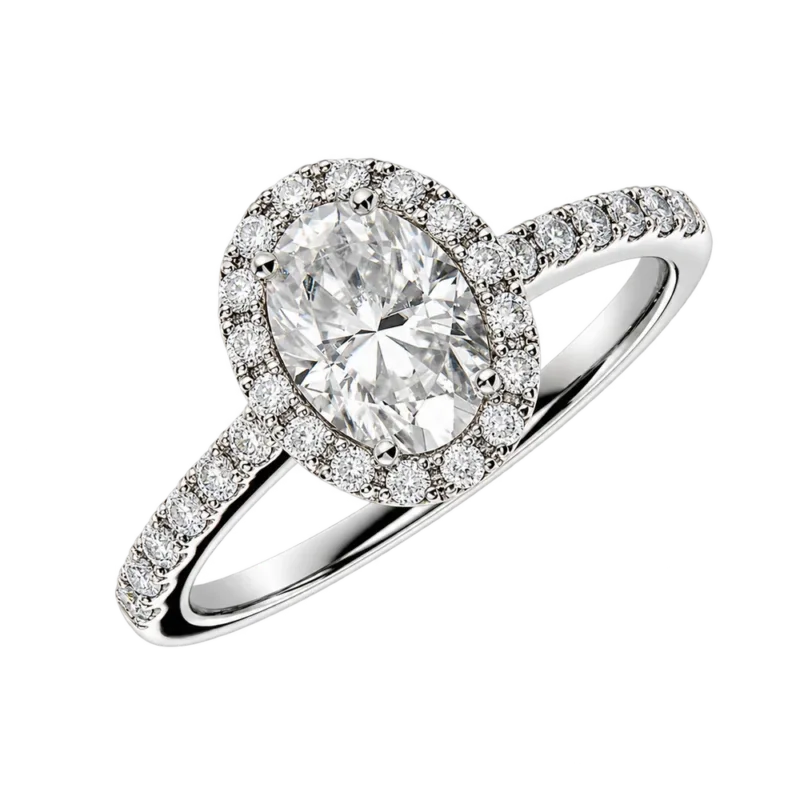 Prsten K3682-86 – Moissanite – Belo zlato