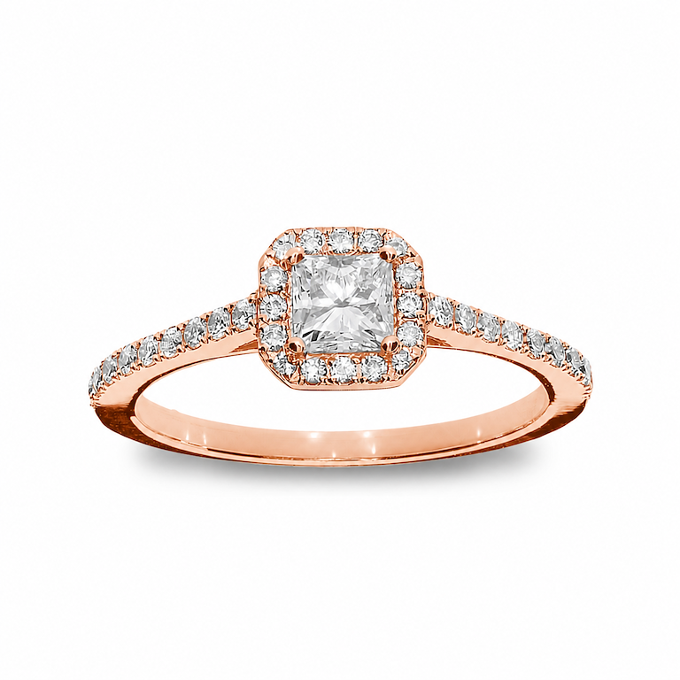 Prsten K422 – Moissanite – Roze zlato