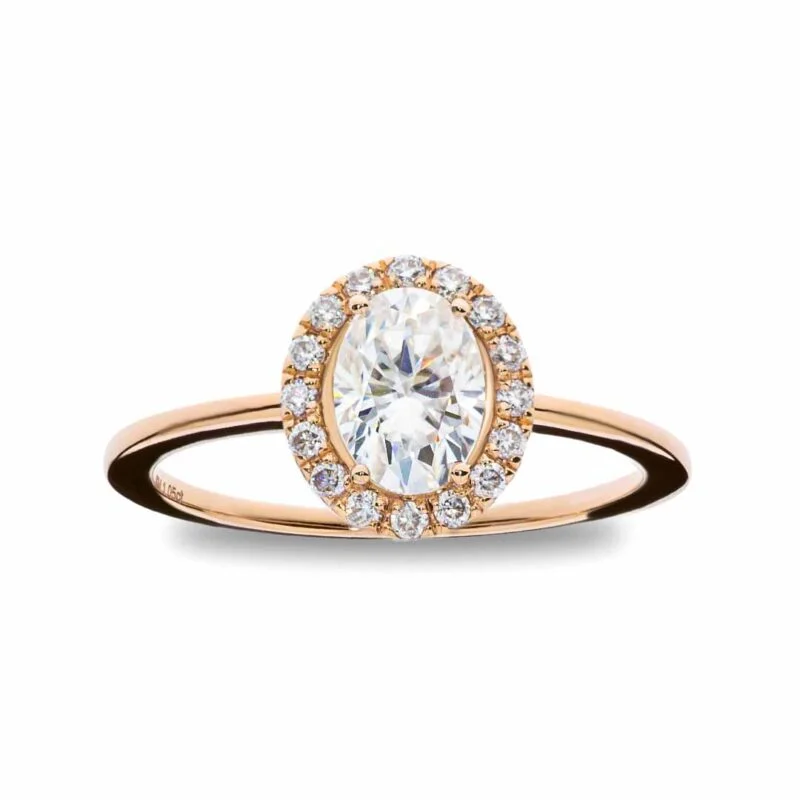 Prsten K3683-75 – Prirodni dijamant – Roze zlato