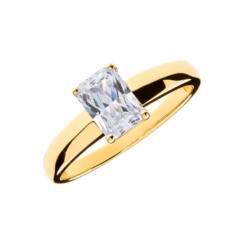 Prsten KBF-20 – Moissanite – Žuto zlato