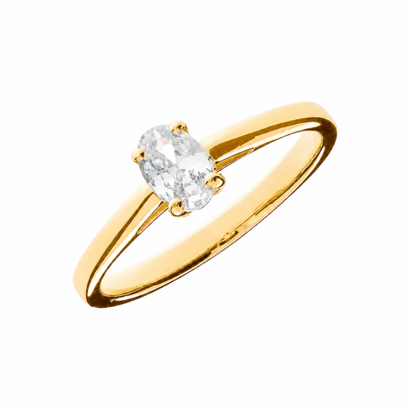 Prsten KBF-41 – Moissanite – Žuto zlato