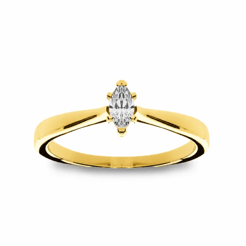 Prsten KBF-52 – Moissanite – Žuto zlato