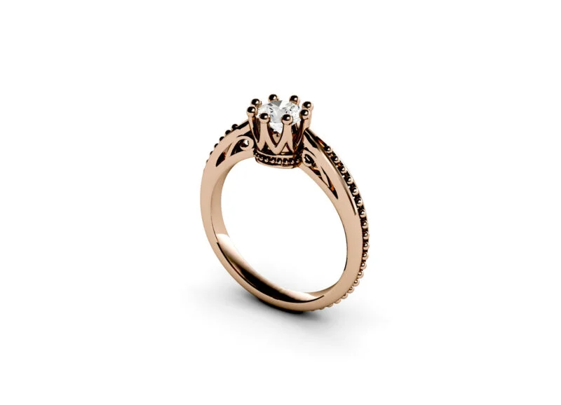Prsten AS0320 – Beli Safir – Roze zlato