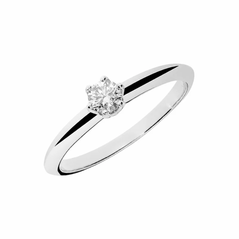 Prsten K399-20 – Moissanite – Belo zlato